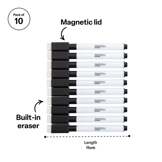 Write N Wipe Pens Black - Pack of 10