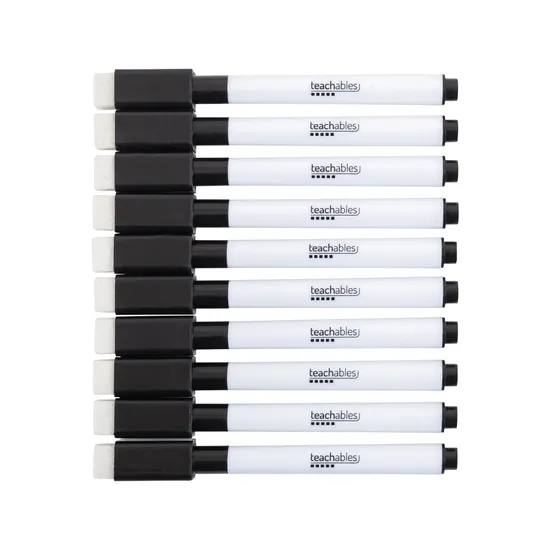 Write N Wipe Pens Black - Pack of 10
