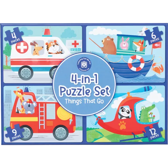 4-in-1 Puzzle Set: Things That Go