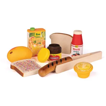 Assorted Wooden Food 43 Pieces