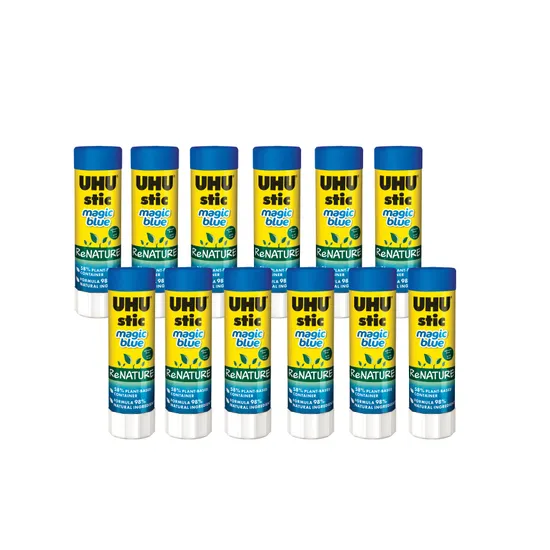UHU ReNature Magic Blue Glue Stick 40gm PK12