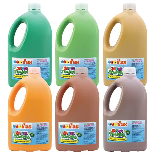 Super Tempera Natural Tones 2L Paint Kit of 6