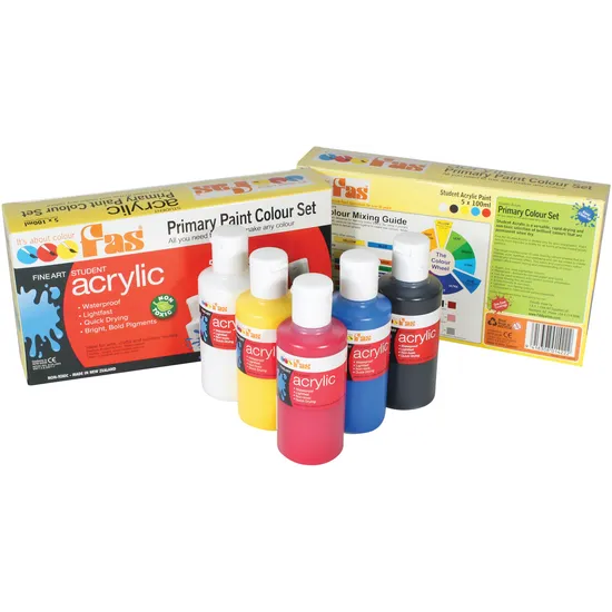 Student Acrylic Primary Box 100 ml - Set of 5