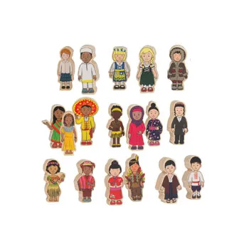 Freckled Frog Dress-Up Blocks – Multicultural Traditional Dress, Set of 18