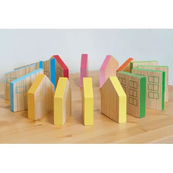 Colourful Block Houses 16 Pieces