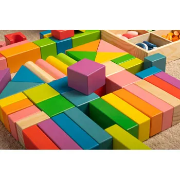 Colourful Wooden Blocks - 43 Pieces