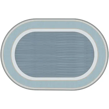 Blue Oval Rug - 274 (L) x 183 (W) cm