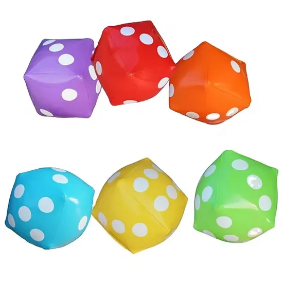 Colourful Inflatable Dice - 6 Pieces