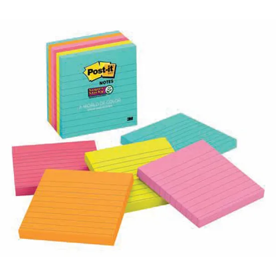 Post-It Notes Super Sticky Miami 100x100mm - PK6