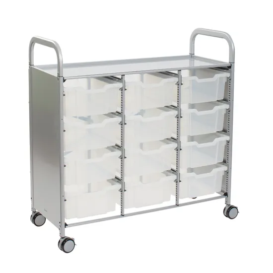 Callero Storage Unit - 12 Deep Trays - Clear