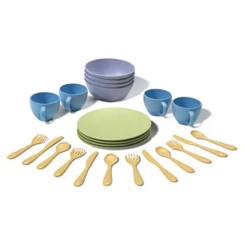 Green Toys Dinner Dish Set Recycled Plastic - 24 Pieces