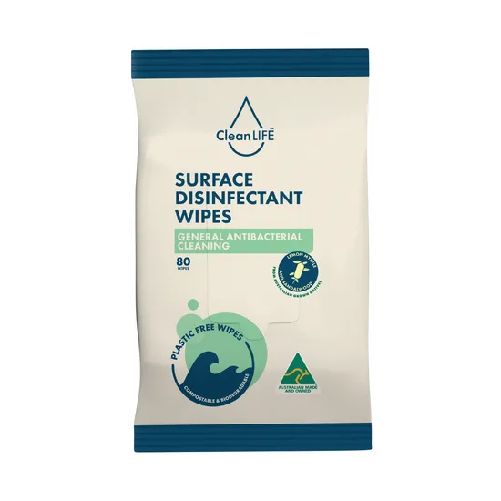 Biodegradable Surface Disinfectant Wipes - Pack of 80