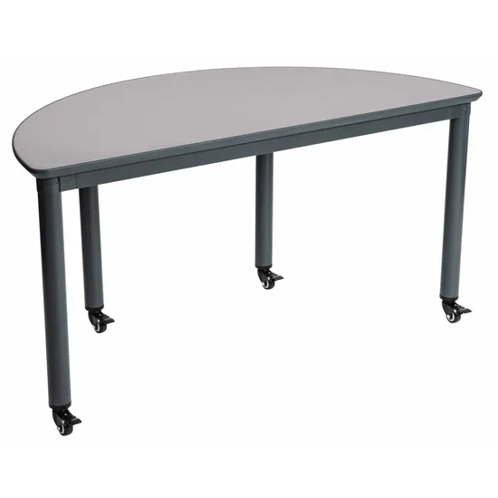 Ergerite - Semi Circle Grey Table - 120 x 60 x 72cm