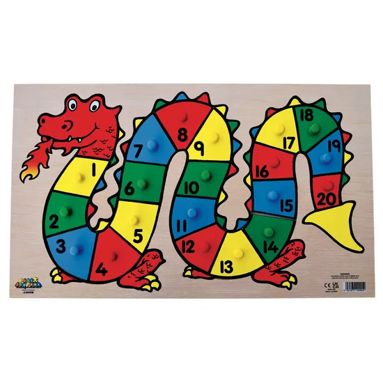 Dragon Numbers Peg Puzzle 20pc