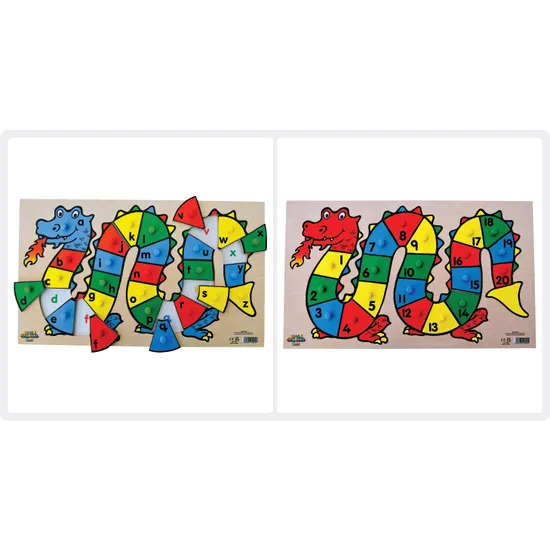 Dragon ABC & Numbers Peg Puzzle Set of 2