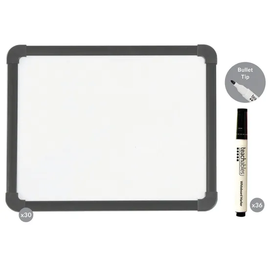 Teachables Magnetic Mini Whiteboards & Thinline Markers Kit