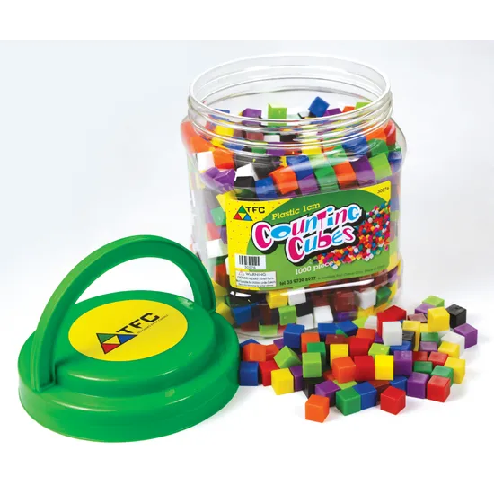 Plastic Counting Cubes 1cm - 10 colours 1000pc