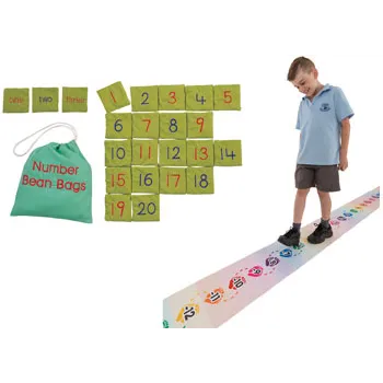 Floor Number Line & Bean Bags Kit – Movement-Based Maths