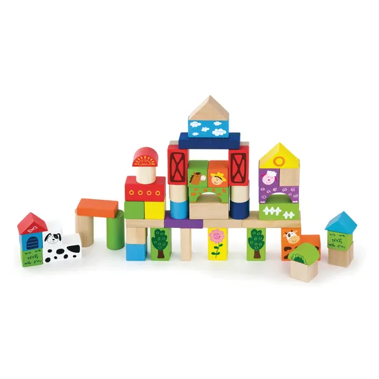 Farm Wooden Blocks Set - 50 Pieces