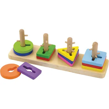 Wooden Maze Puzzle Pieces - 4 Shapes