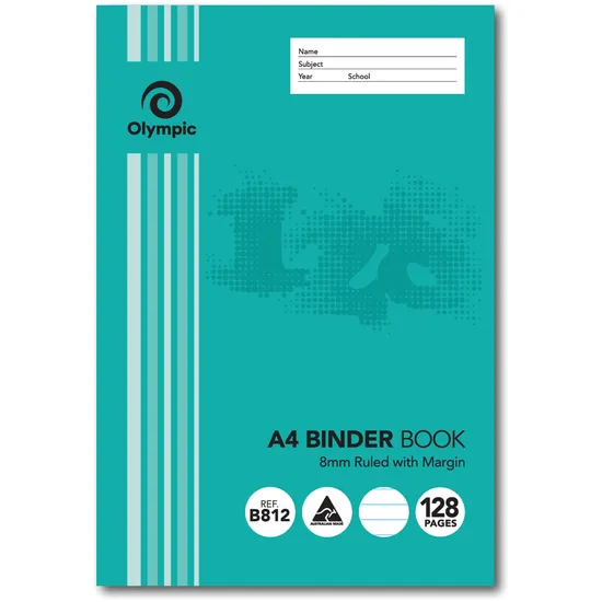 Olympic Binder Book A4 8mm Ruled 128pg