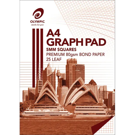 Olympic Graph Pad A4 5 mm Grid 25 Sheet