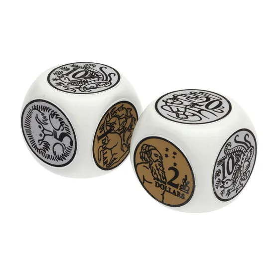 Jumbo Australian Money Dice - Set of 2