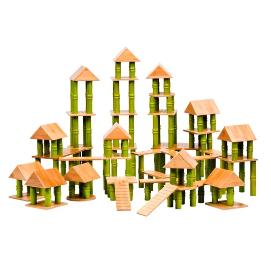 Bamboo Building Blocks 80 Pieces