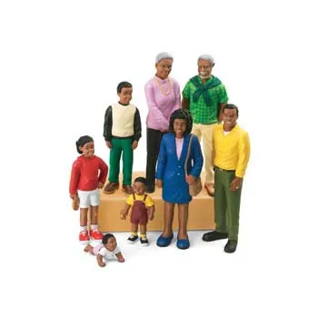 African Family Block Play People - 8 pieces