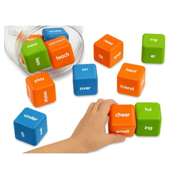 Prefixes & Suffixes Activity Dice