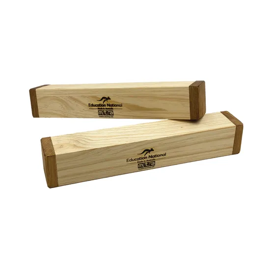 Natural Wooden Rock Rain Shakers - Set of 2