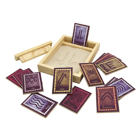 Aboriginal symbols sand drawing game