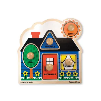 Melissa & Doug First Shapes Jumbo Knob Wooden Puzzle 5 Pieces