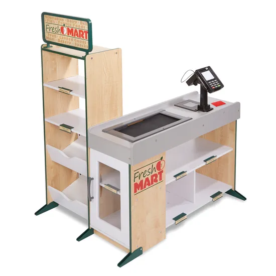 Melissa and doug freestanding wooden fresh mart grocery store store
