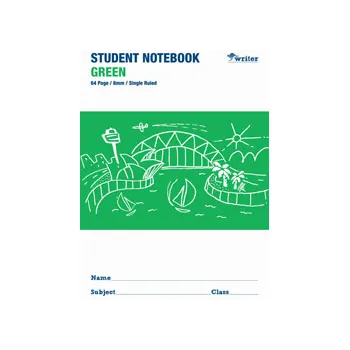 Writer Student Notebook Green 250x175 mm 8 mm 64p