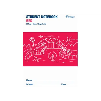 Writer Student Notebook Red 12 mm 64p