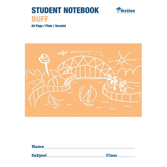 Writer Student Notebook Buff 250x175 mm Plain 64p