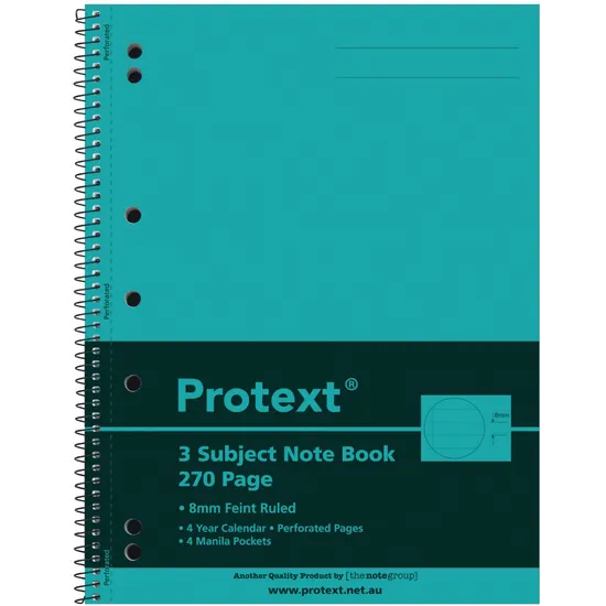 Protext 3 Subject Lecture Book 295x223 mm 8 mm 270p
