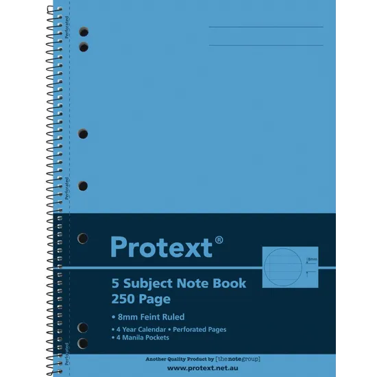 Protext 5 Subject Lecture Book 295x223 mm 8 mm 250p