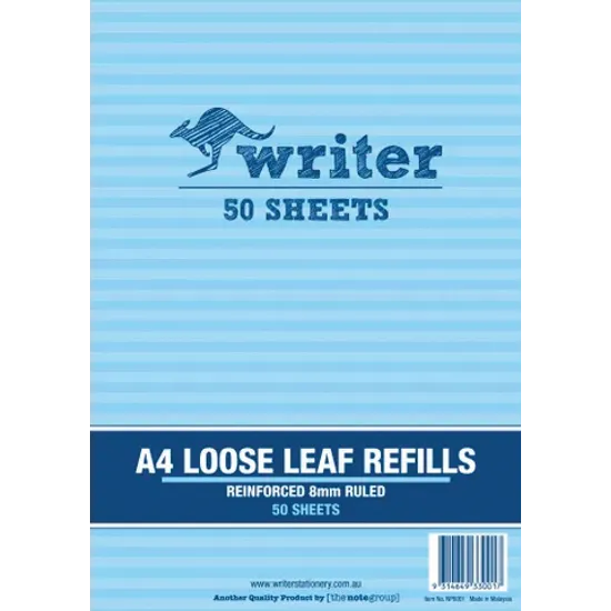 Writer Reinforced Refills A4 8 mm 50 Sheets