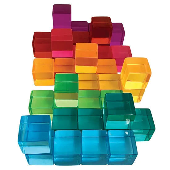 Transparent Lucite Blocks - 40 pieces