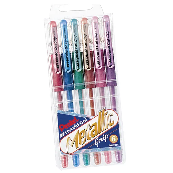Pentel Metallic Hybrid Pens - Pack of 6