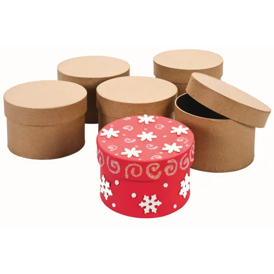 Papier Mache Round Medium Boxes - Pack of 6 - MTA Catalogue