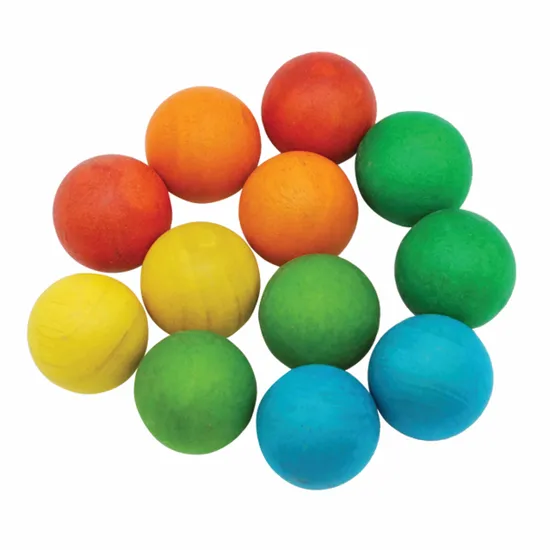Coloured Wooden Balls - 35 mm - Set of 12