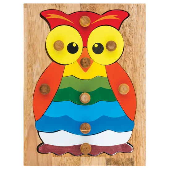 Owl Wooden Knob Puzzle 9 Pieces