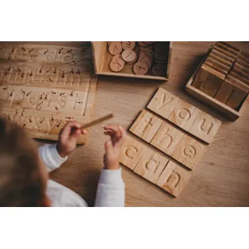 Wooden Alphabet Tiles – Uppercase & Lowercase Letters, Set of 52