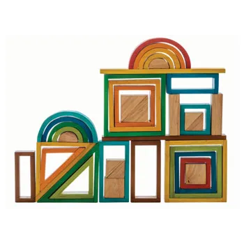 Geometric Rainbow Blocks - 38 Pieces