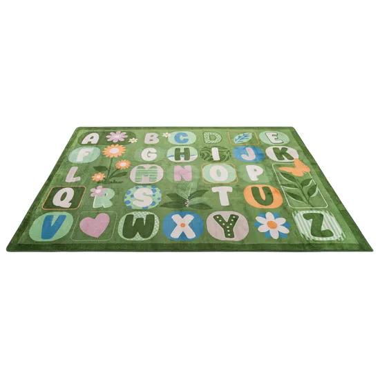 Green Alphabet Rug - 3 (L) x 2 (W) m