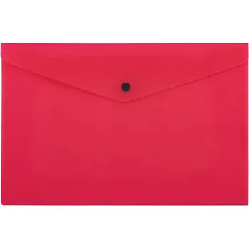 Document Wallet A4 Button Close Red