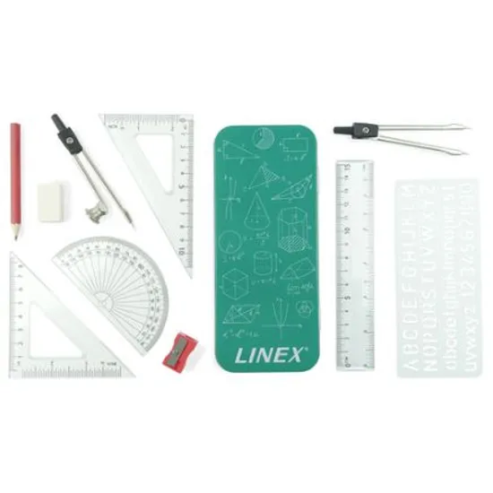 Linex Maths Set 10 Piece Tin Case